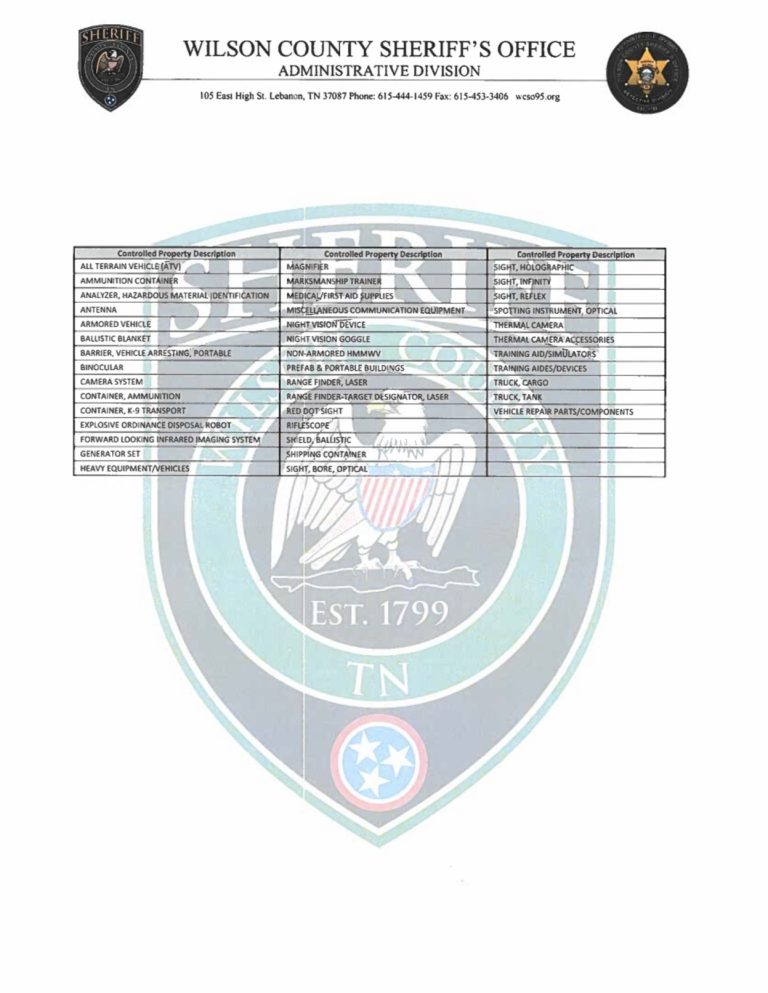 Department News – Wilson County Sheriff's Office