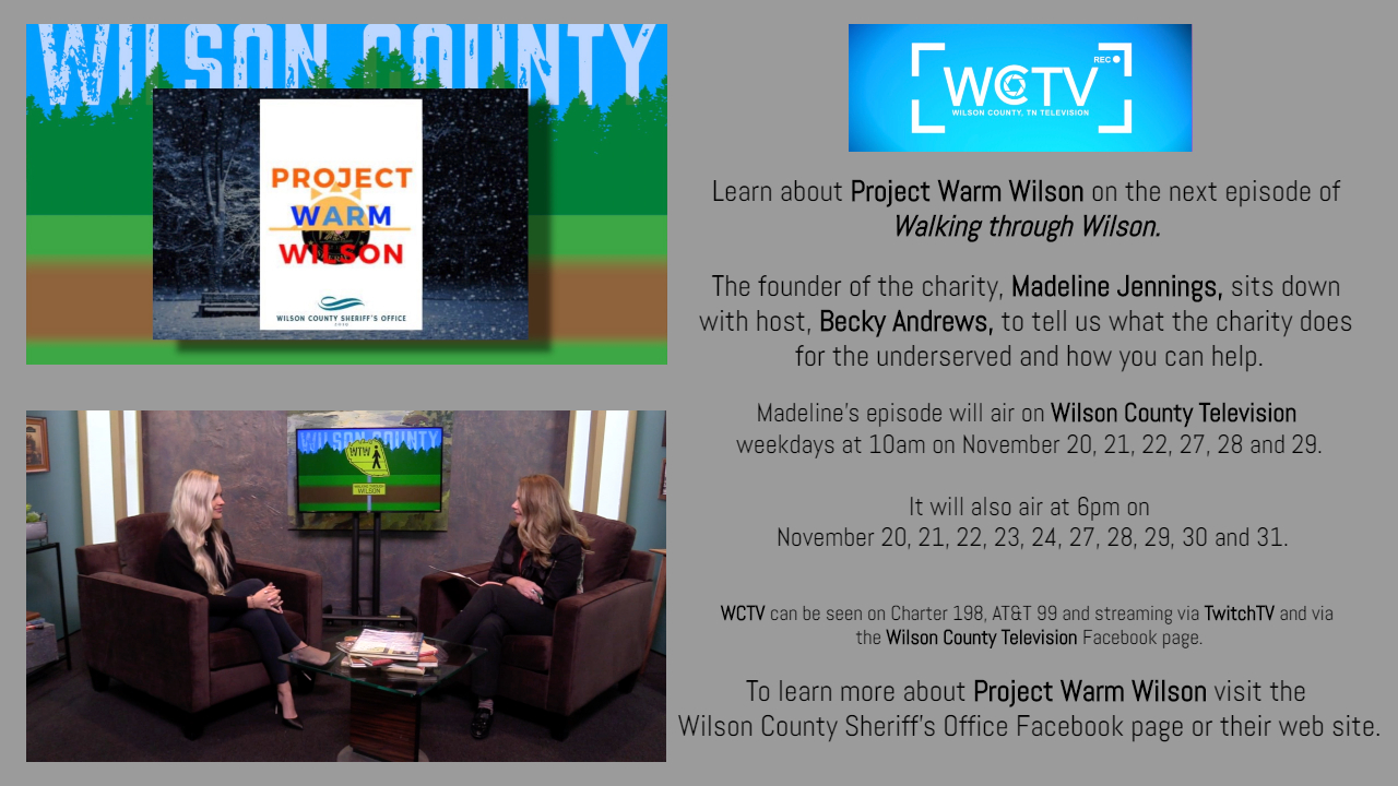 Learn more about Project Warm Wilson on the next episode of “Walking ...